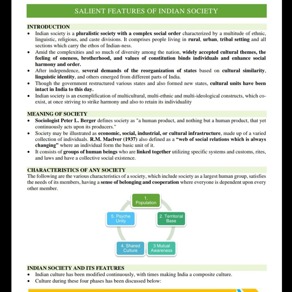 ONLY IAS Indian Society Study Material