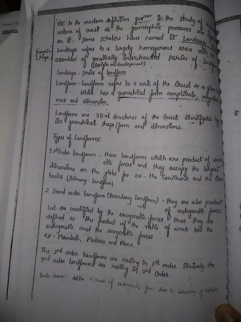 Alok Ranjan Geography Optional Handwritten Class Notes -2019