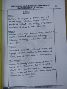 IMS Mathematics Optional Class Notes- 2022