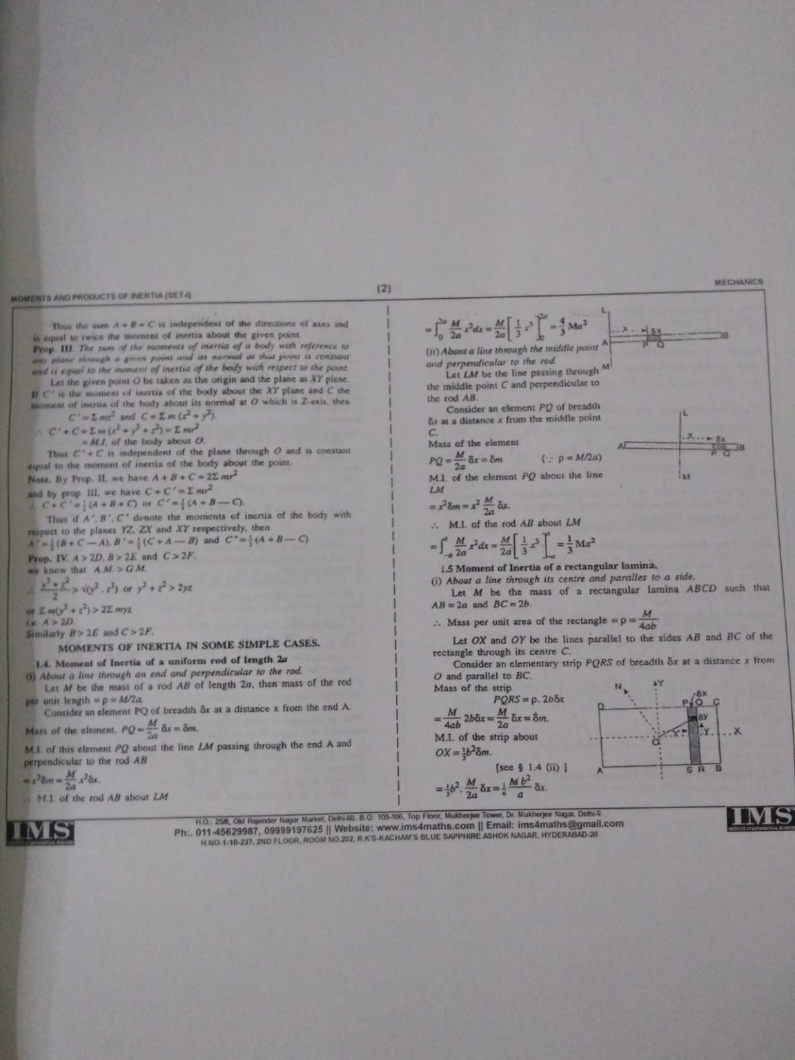 IMS Mathematics Optional Class Notes- 2022