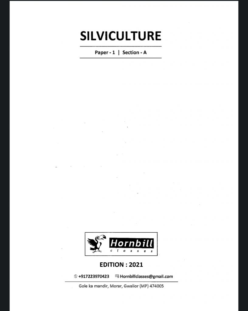 Indian Forestry Notes by Hornbill Classes- 2021