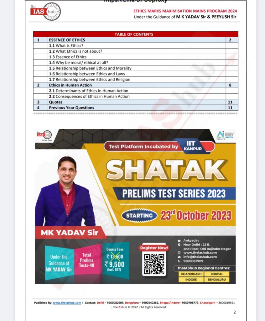 TheIAS Hub Ethics Marks Maximiser by MK Yadav & Piyush Sir Mains-2024
