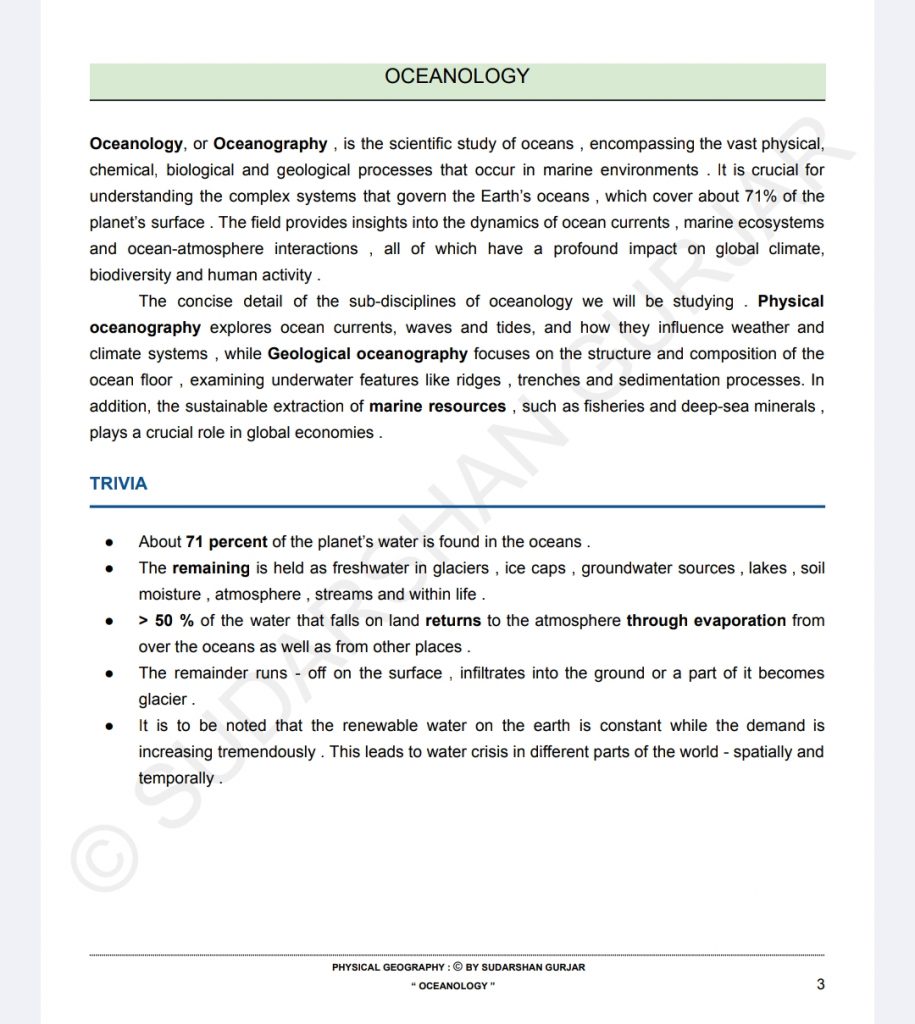 Physical Geography(PRELIMS+MAINS) Notes by Sudarshan Gurjar