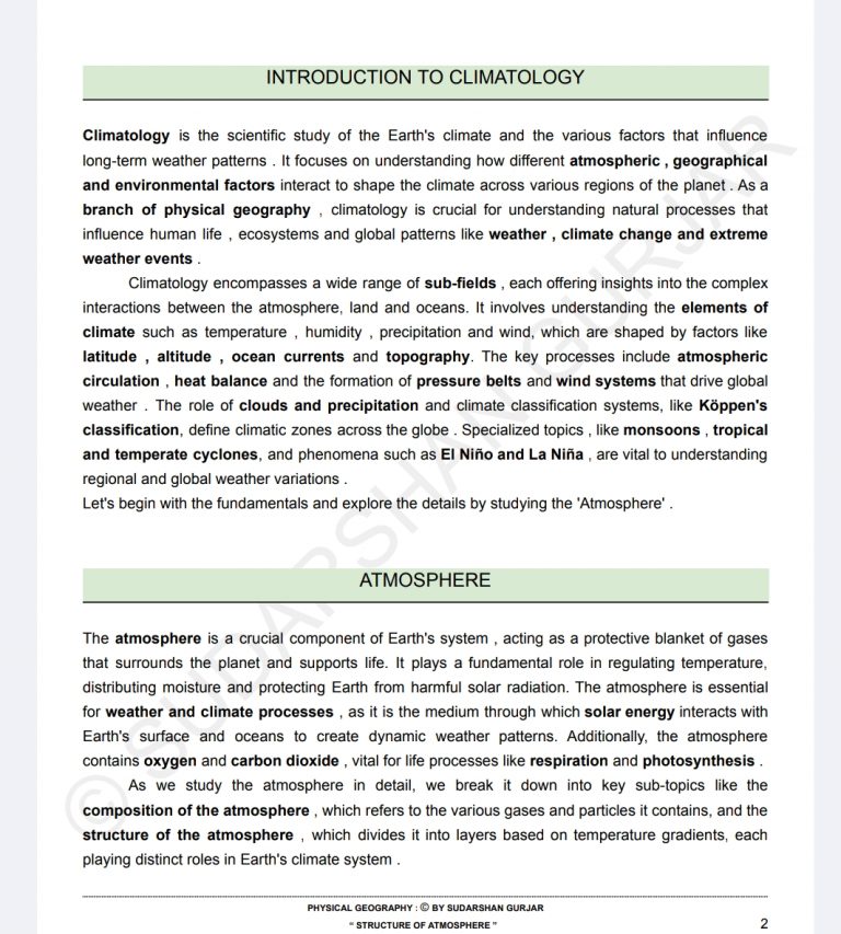 Physical Geography(PRELIMS+MAINS) Notes by Sudarshan Gurjar