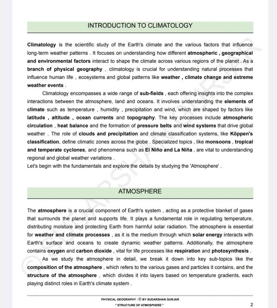 Physical Geography(PRELIMS+MAINS) Notes by Sudarshan Gurjar